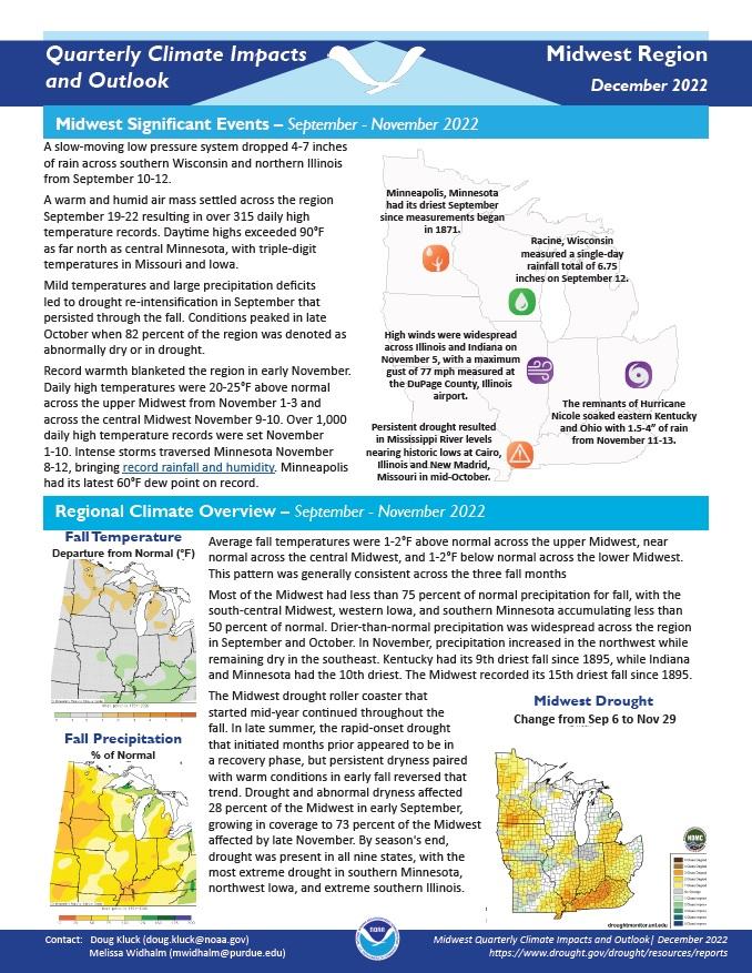 Quarterly Climate Impacts and Outlook for the Midwest Region - December 2022 | Drought.gov